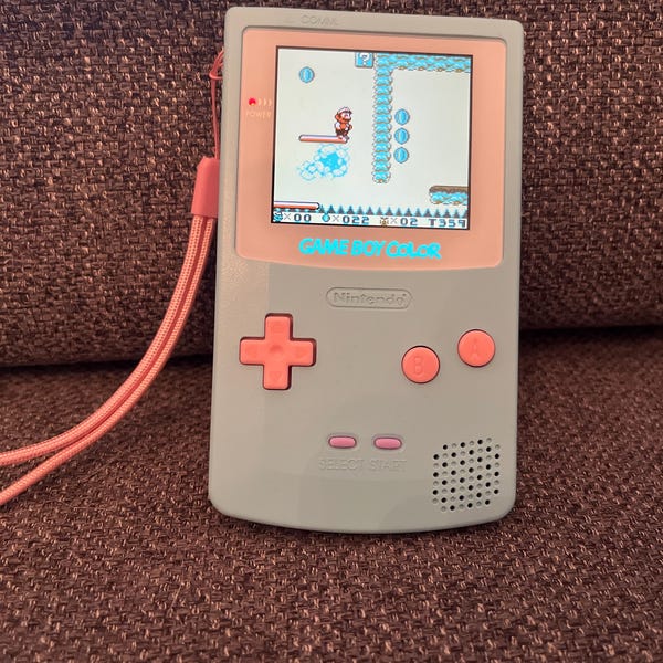 Baby Blue Game Boy Color: Laminated IPS Display & Pastel Pink Buttons ...