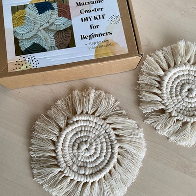 DIY Macrame Coasters KIT /macrame Tutorial /boho Macrame Coaster ...