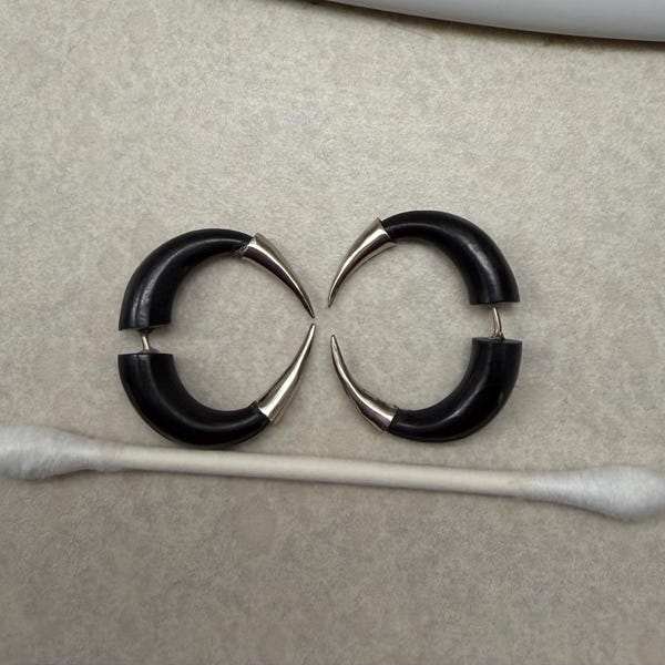 Sterling Silver Tipped Pincher Earrings - Gauges by Crown Republic ...
