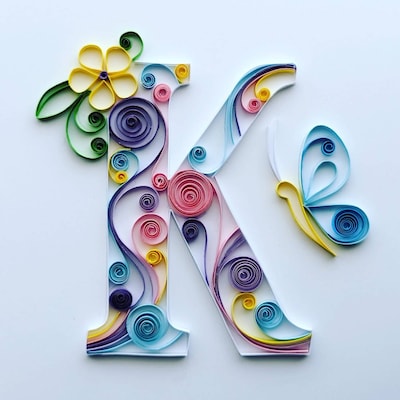 Letter E Quilling Wall Paper Art, Custom, Framed, Monogram ...