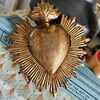Sacred Heart, Milagro Heart, Antique Gold Heart Box, Catholic Heart ...
