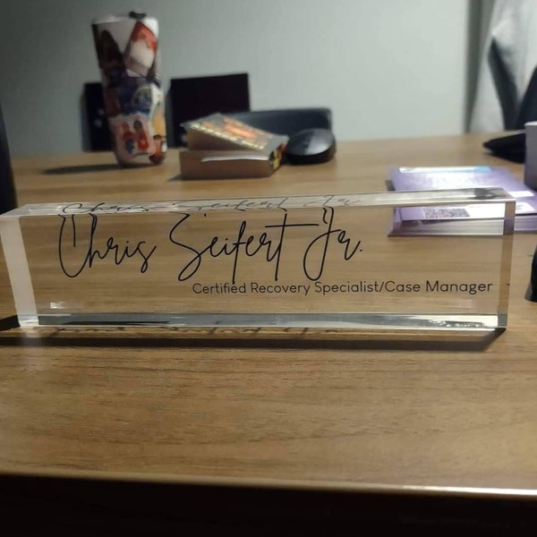Desk Plaque, Name Plate for Desk, Personalized Acrylic Gift, Custom ...
