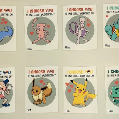 Pokemon Inspired Valentine's Day Cards, Printable Class Valentine's Day ...