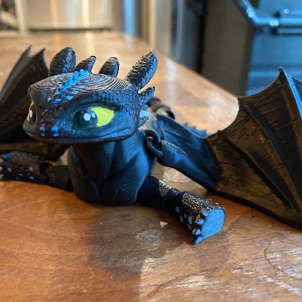 Flexi Toothless Dragons, 3d Printed, Desk Toy, Articulated Flex - Etsy