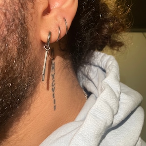 One Double Stick Dangle Stick Earring Male Stick Dangle Stick Long ...