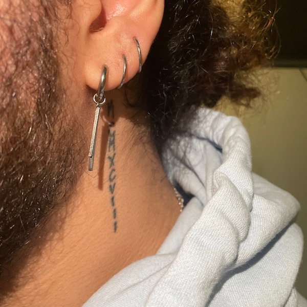 One Double Stick Dangle Stick Earring Male Stick Dangle Stick Long ...