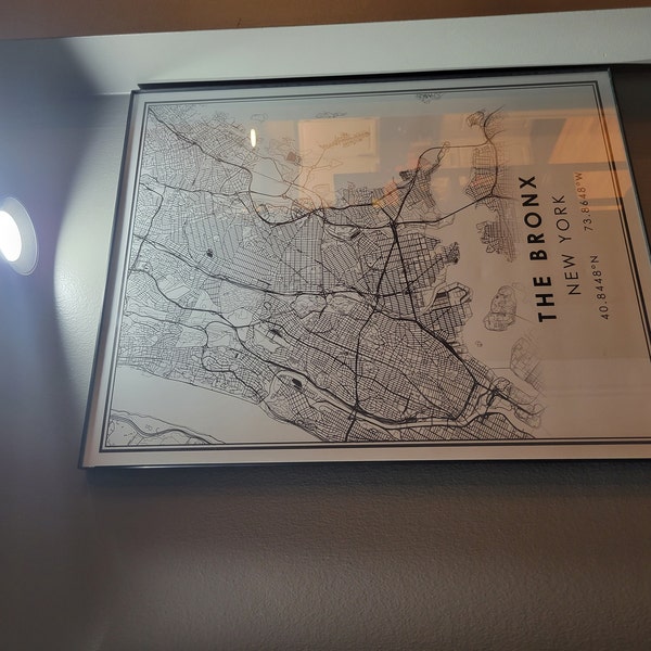 The Bronx Map Print Poster Canvas | New York Map Print Poster Canvas ...