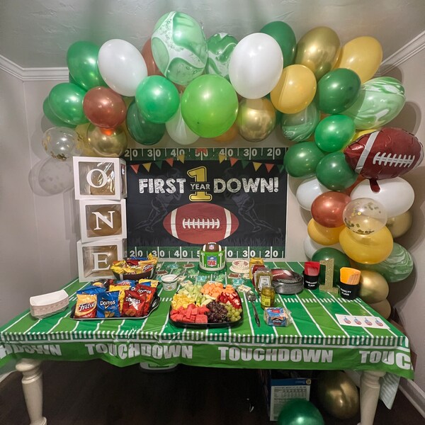Football Balloon Garland Football 1st Birthday 1st Year Down Birthday ...