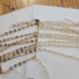 Pink Multi Color Enamel Chain, Multi Color Chain, Permanent Jewelry ...