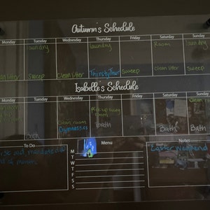 Personalized Acrylic Weekly Calendar Large Wall Calendar Acrylic Dry ...