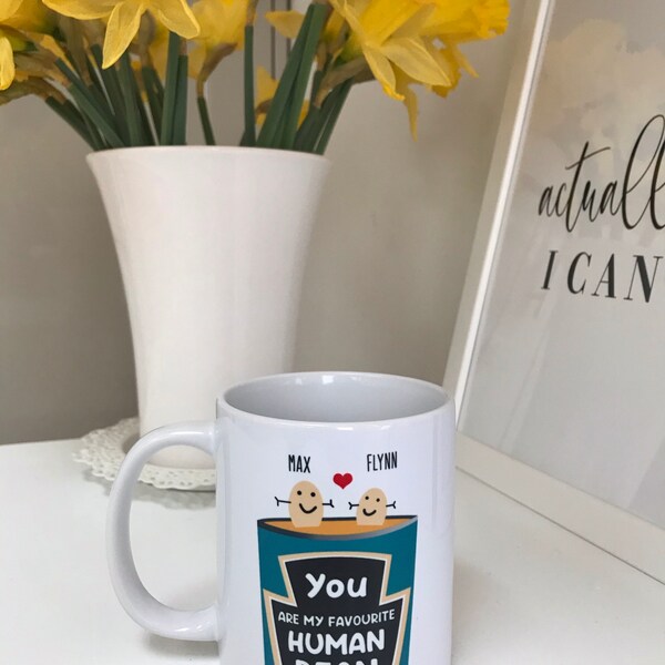 You Are My Favourite Human Bean Mug, Couples Mug, Personalised Mug ...