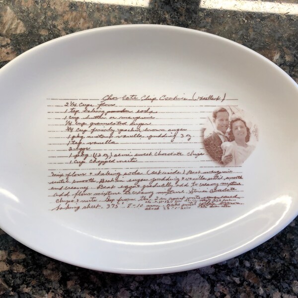 Custom Recipe Plate, Handwritten Recipe Plate, Recipe Platter, Mother ...