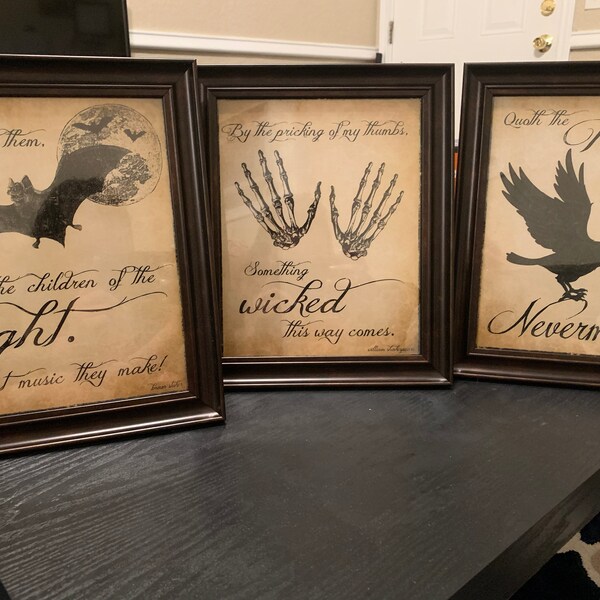 The Raven, Dracula and Macbeth Inspirational Literary Quote Set ...