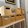 45 RPM 21 1/2 Deep Vinyl Record Storage and Display Crate Natural ...
