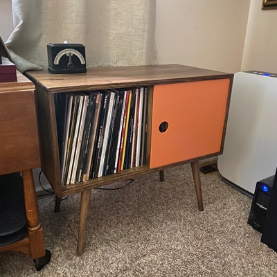 Mid Century Modern Record Console, MCM, Vinyl Storage, Media Stand ...