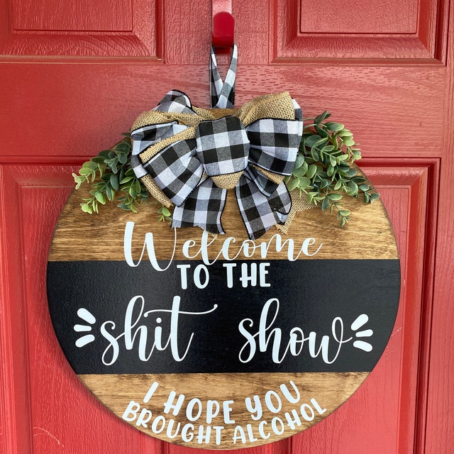 Personalized and unique round front door signs by JFulkProductions