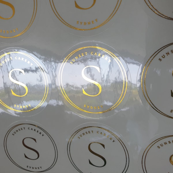 New GOLD FOIL CUSTOM Stickers Wedding Initials Gloss Stickers Wedding ...