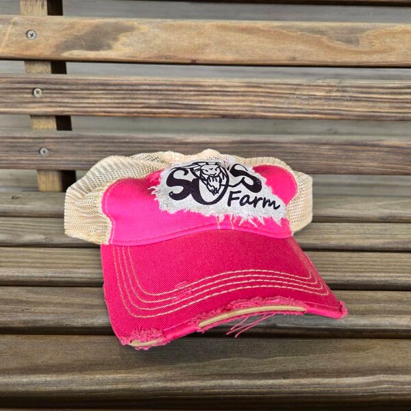 Vintage Logo Hat, Custom Distressed Raggy Patch Hat With Your Logo ...