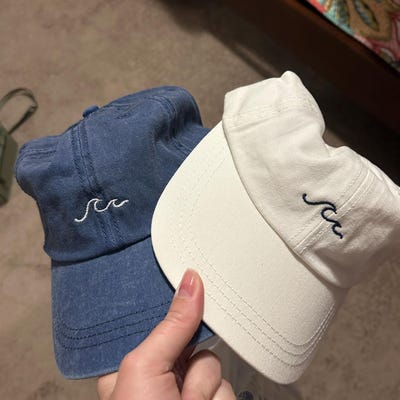 Beach Wave Hat, Embroidered Baseball Cap, Bachelorette Party Hats, Navy ...