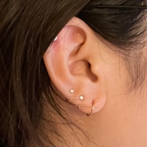 Delicate Nose Ring Tiny Dot Hug Hoops 20 Gauge Thin Dot - Etsy