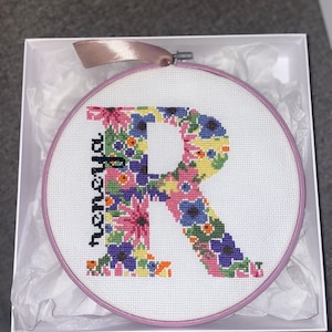 Set of 26 Floral Letters, Full Alphabet Cross Modern Cross Stitch ...