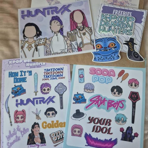 Kpop Demon Hunter | Sticker Sheet | Huntrix | Saja Boys - Etsy