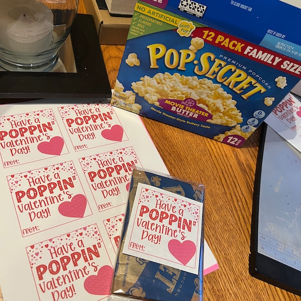 Valentines Pop It Tags, Poppin Labels, Download, Classroom Valentine ...