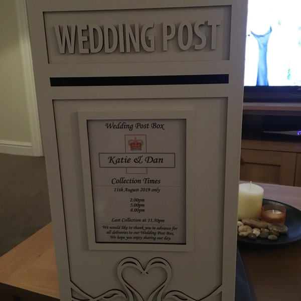 Large Lockable White Wedding Card Post Box - Fully Assembled Wedding ...