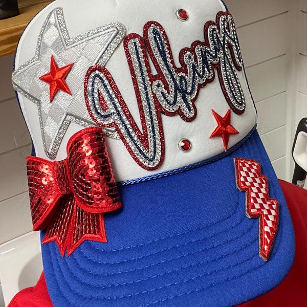 Merry Christmas Mega Bling Patch *3D Glitter Mascot Rhinestone Hat ...