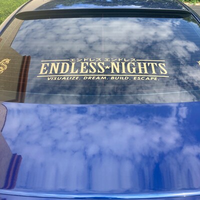 Endless Nights JDM Decal Sticker bumper Sticker, Windshield Sticker ...