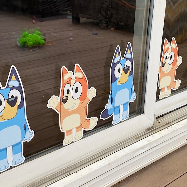 Bluey and Bingo Peel and Stick Floor Decals • Set of 7 • Birthday ...