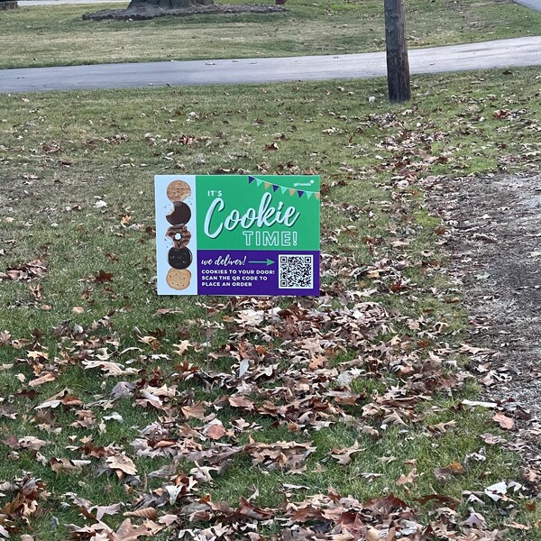 Scout Cookies Yard Sign With Custom QR Code (printable 18x24) - Etsy