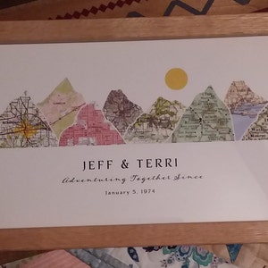 Adventure Together® Map Mountain Personalized Wedding or Anniversary ...