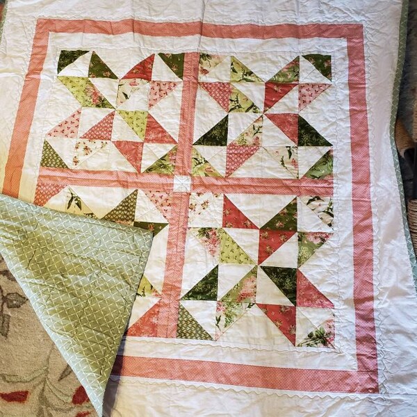 Multi Color Quilted Throw - Etsy