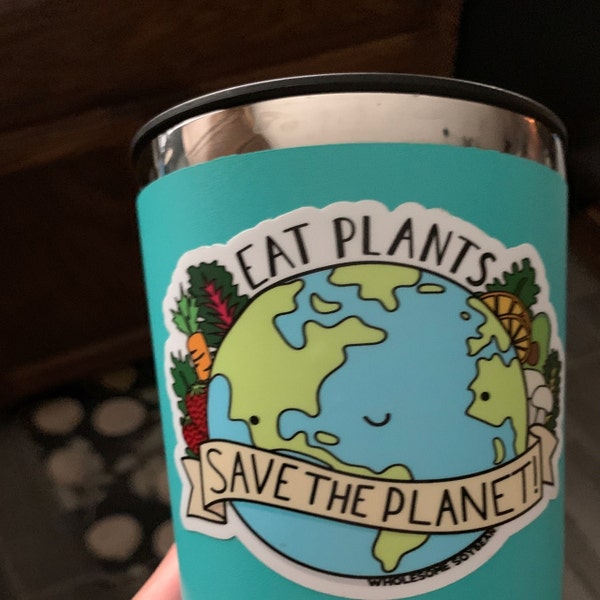 Earth Day Vegan Activism Sticker-"eat Plants"- Herbivore Sticker, Plant ...