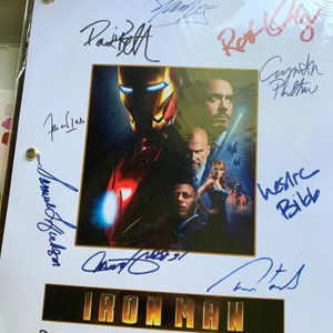 Iron Man Film Movie Script With Signatures Autographs Reprint Marvel ...