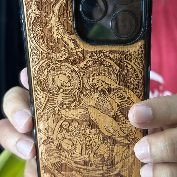 IPhone 17 16 15 & Galaxy S26 S25 S24 Gothic Skeleton Wood Phone Case - Etsy