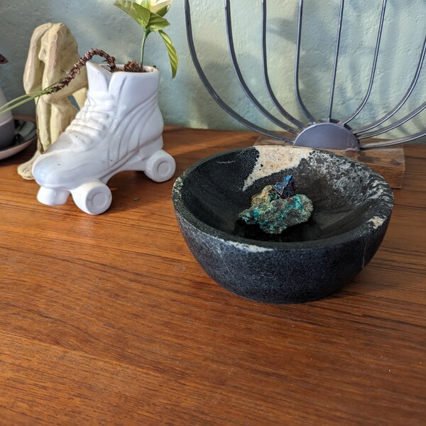 Unique Curved Stone Centerpiece - Garnet Inclusions - Handcrafted ...