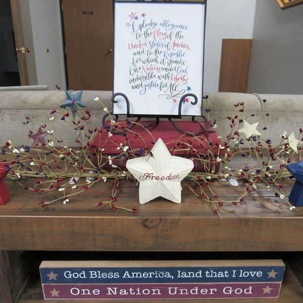 4th of July Printable, National Anthem, Watercolor Flag, Patriotic ...