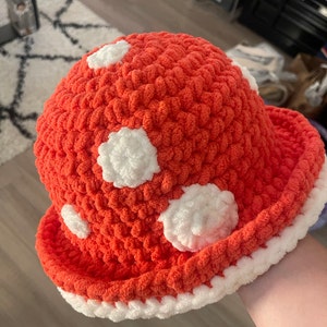 Crochet Puffy Toad Mushroom Bucket Hat - Etsy
