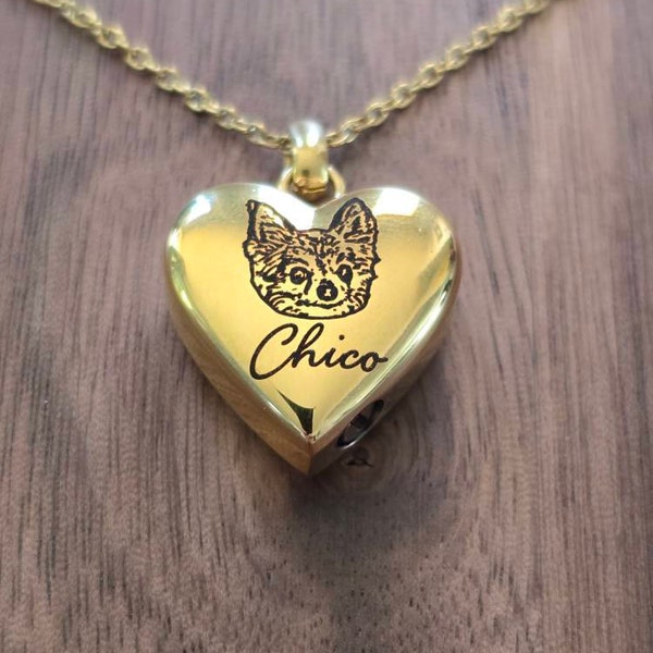 Engraved Double Fingerprint Heart Necklace,actual Fingerprint Necklace ...
