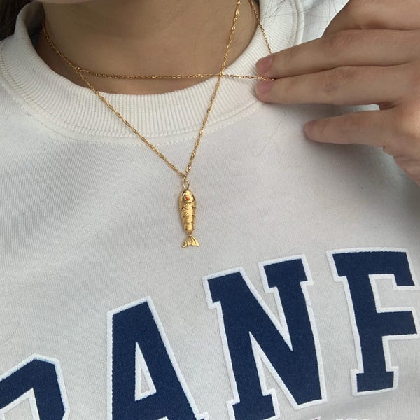 Movable 3D Articulated Fish Necklace, Pave Fish Necklace, Pisces ...