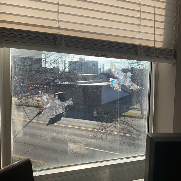 Window Gems Rainbow Prism Birds Static Window Clings Alert Birds to ...