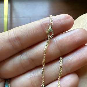 14k Gold Twist Chain Necklace, Thin Rope Chain Necklace, Dainty ...