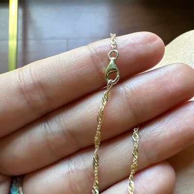 14k Gold Twist Chain Necklace, Thin Rope Chain Necklace, Dainty ...