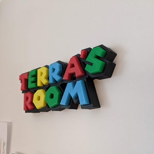 Custom Mario Style Name Plate Personalised Desk Sign Boy - Etsy