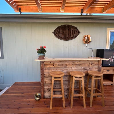 Natural Wood Table, Space-saving High Table Portable Wooden Bar Table ...
