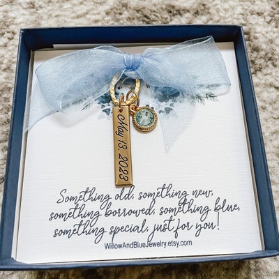 Engraved Bride Gift From Mom Friend, Something Blue for Bride ...
