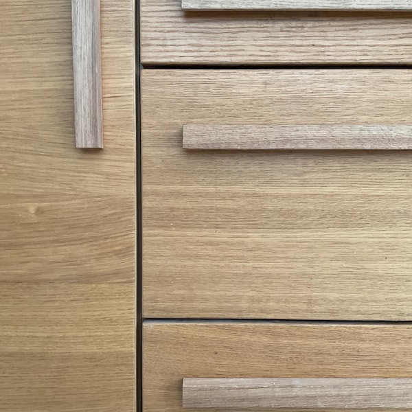 Long Oak Handle Cabinet Handle up Cycled Furniture Handle Kitchen ...
