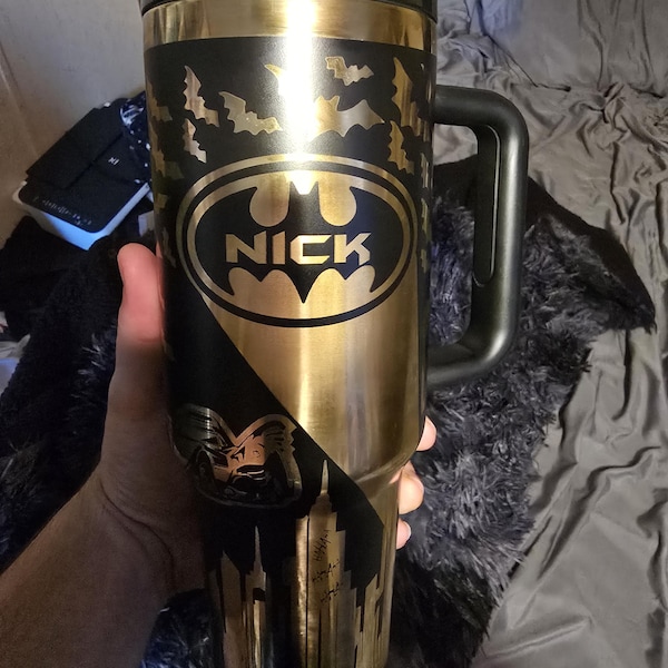 WALLEN Tumbler Cup Permanent Laser Engraved Large 40oz With Handle Lid ...